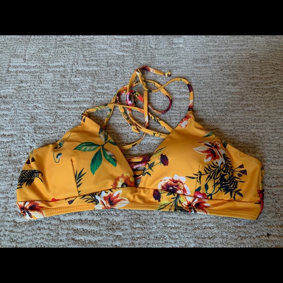 Zaful | Swim | Yellow Floral Bikini Set | Poshmark